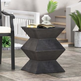 Geometric Concrete Side Table: Modern, Durable, And Portable - Macy's