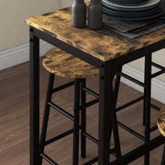 Simplie Fun Bar Table Set for 4, Industrial High Top Table with Bar ...