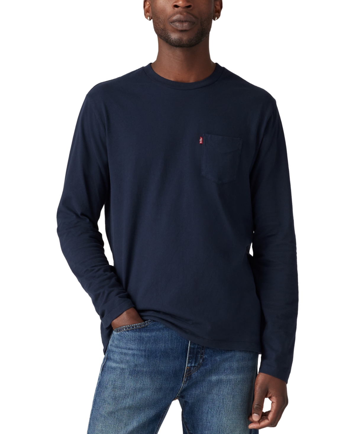 Click here for Levis Mens Long Sleeve Crewneck Pocket T-Shirt - N... prices