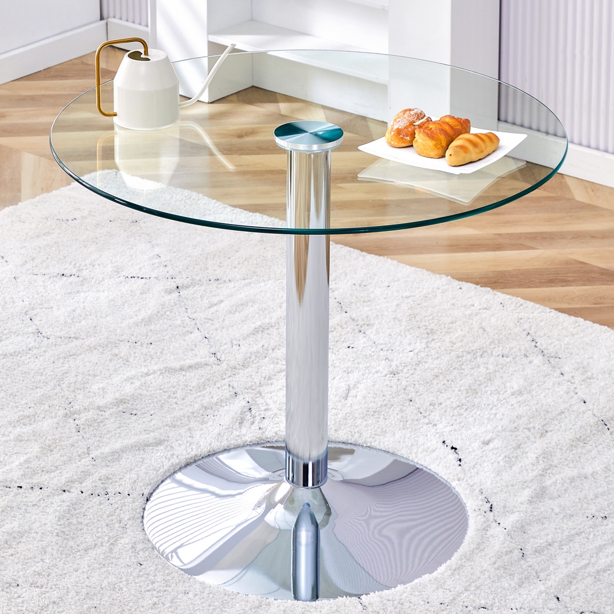 Click here for Streamdale Furniture A glass tabletop with a diame... prices