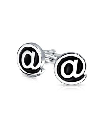 Bling Jewelry Computer Text Geek Symbol Black AT Cufflinks Stainless ...