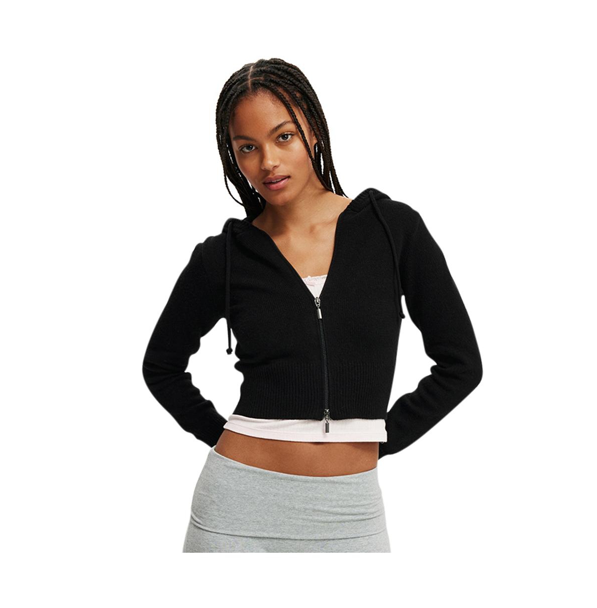 Click here for Cotton On Womens Double Zip Hoodie - Black prices