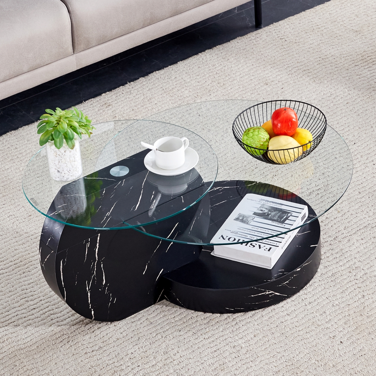 Click here for Modern and practical double-deck round table. Doub... prices