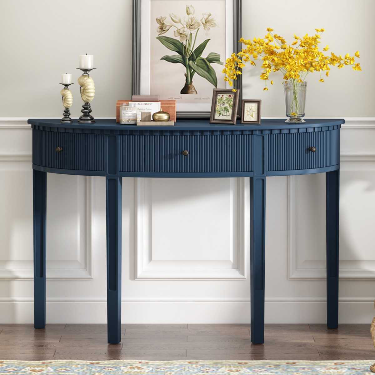 Click here for Streamdale Striped Pine Veneer Console Table - Nav... prices