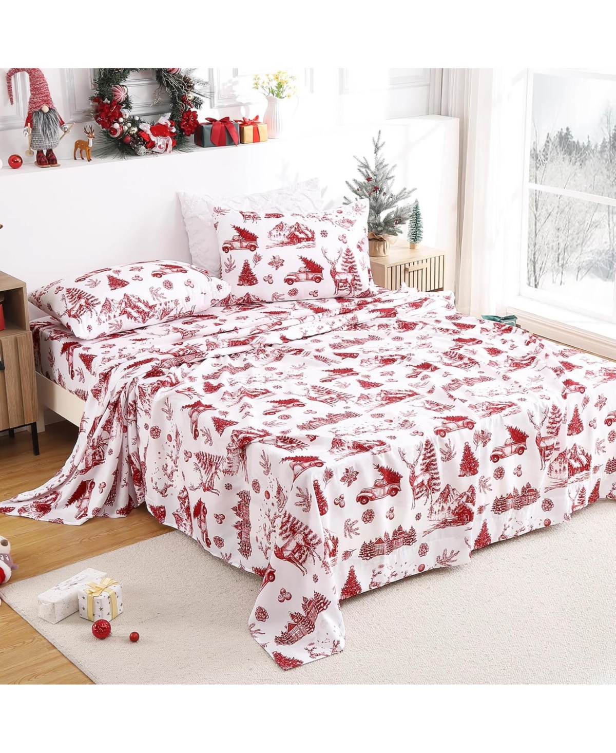 Click here for gaomon 4 Pieces Soft Microfiber Christmas Bedding... prices