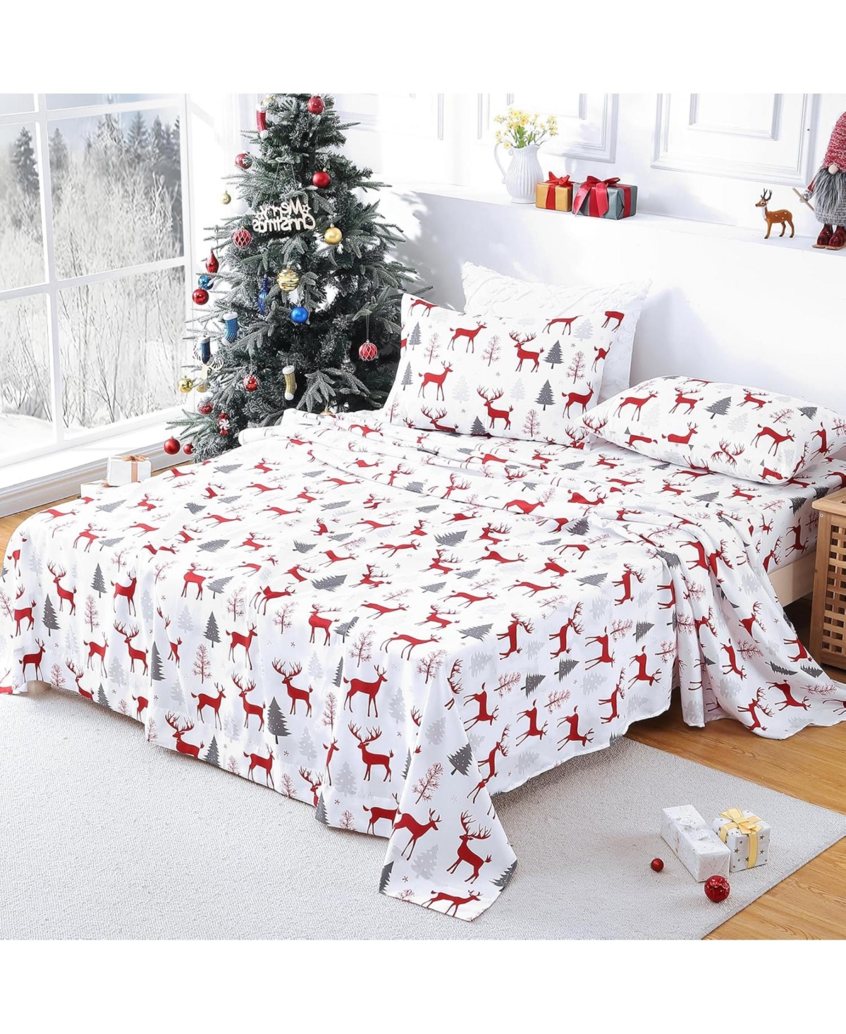 Click here for gaomon 4 Pieces Soft Microfiber Christmas Bedding... prices