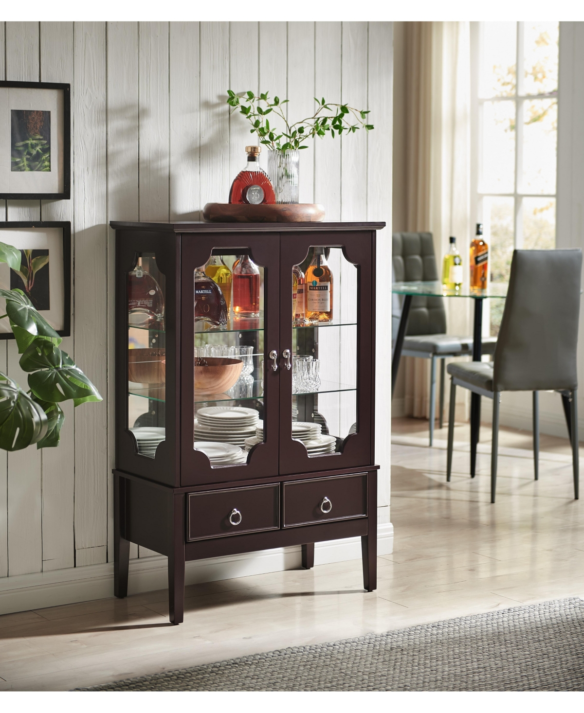 Click here for Kings Brand Furniture Curio Accent Storage Cabinet... prices