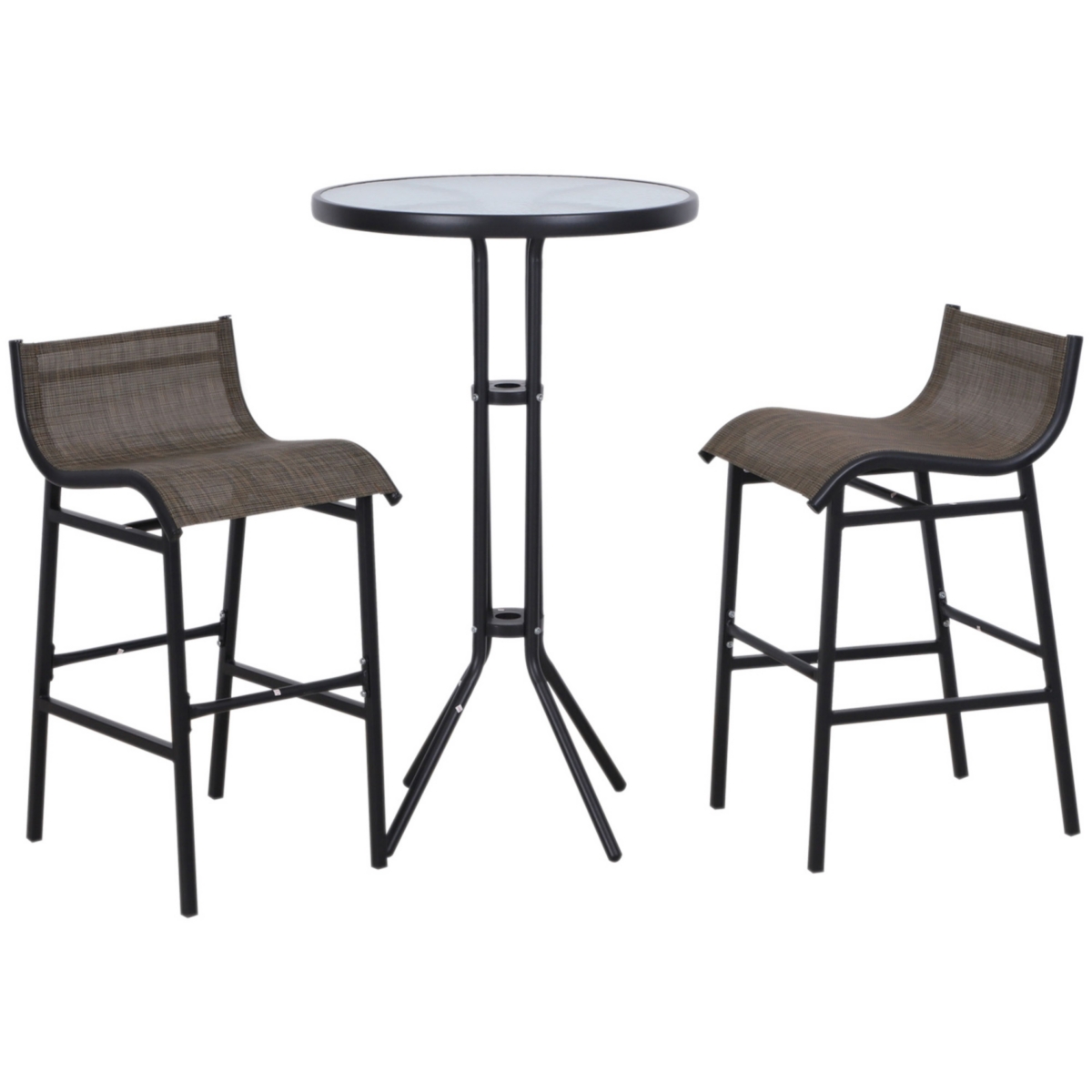 Click here for 3 Piece Bar Height Outdoor Bistro Set for 2  Round... prices