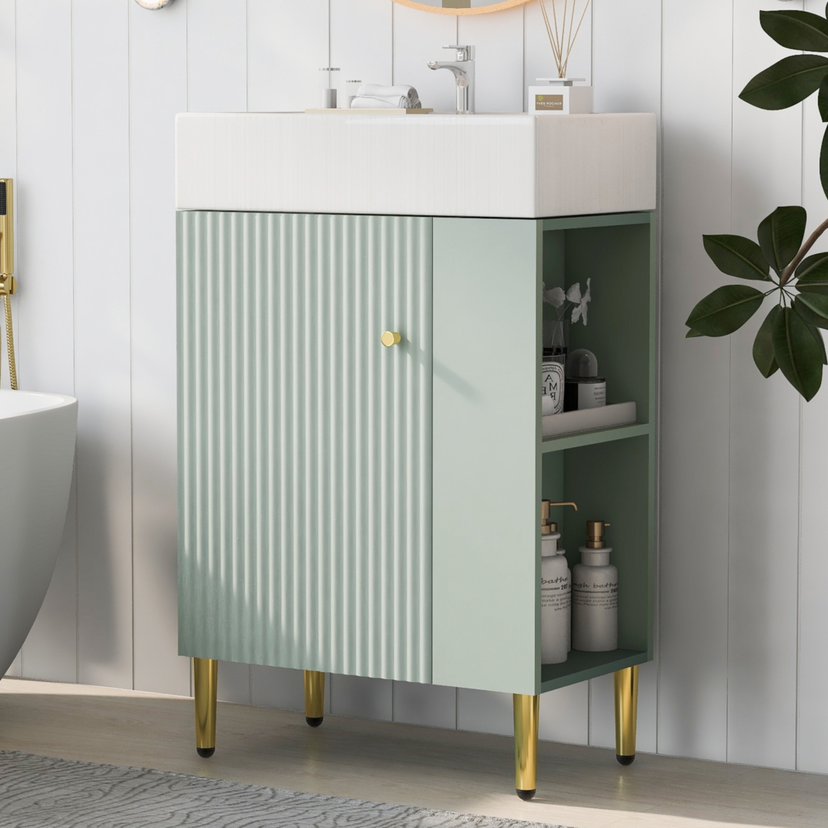 Click here for Streamdale Green Vanity Cabinet with Sink  Right-S... prices