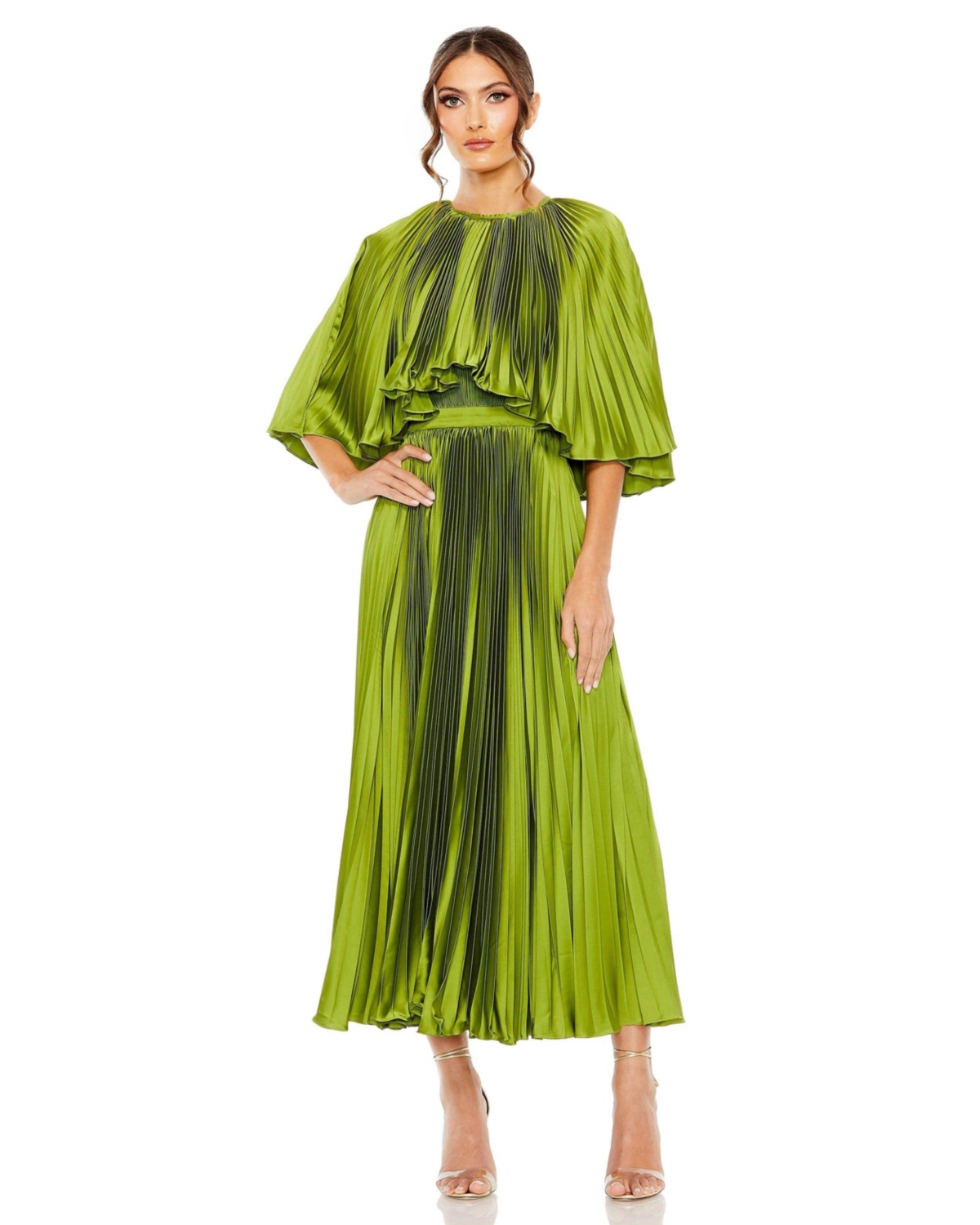 Click here for Mac Duggal Womens Pleated Caplet T-Length Gown Dre... prices
