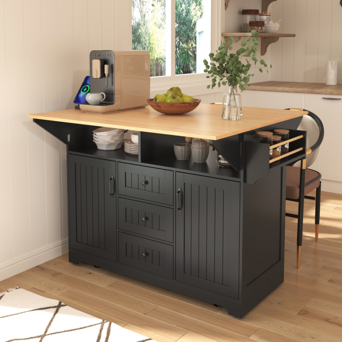 Click here for Streamdale Large Kitchen Island with Drop Leaf  Po... prices