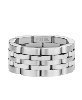 Fossil Arden Watch Links Stainless Steel Band Ring - Macy's