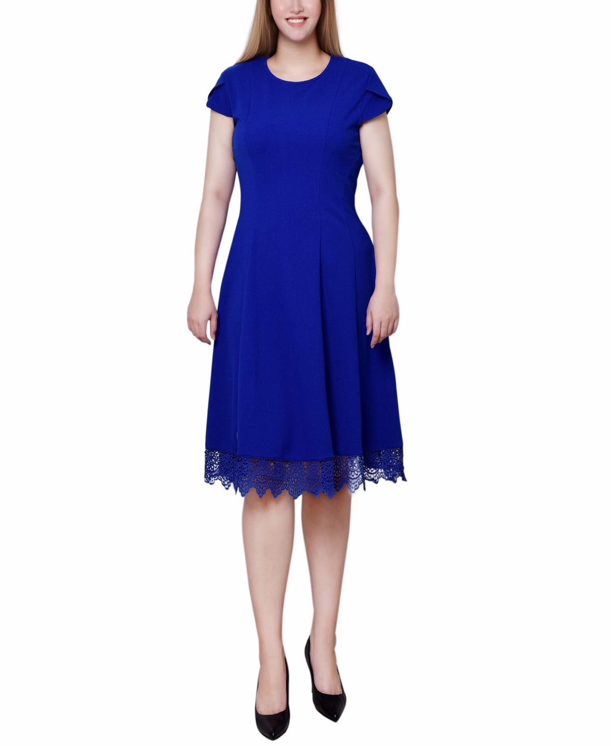 Click here for Ny Collection Womens Chiffon Sleeve Scuba Dress -... prices