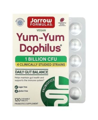 Jarrow Formulas Yum-Yum Dophilus Raspberry 1 Billion CFU - 120 Chewable ...