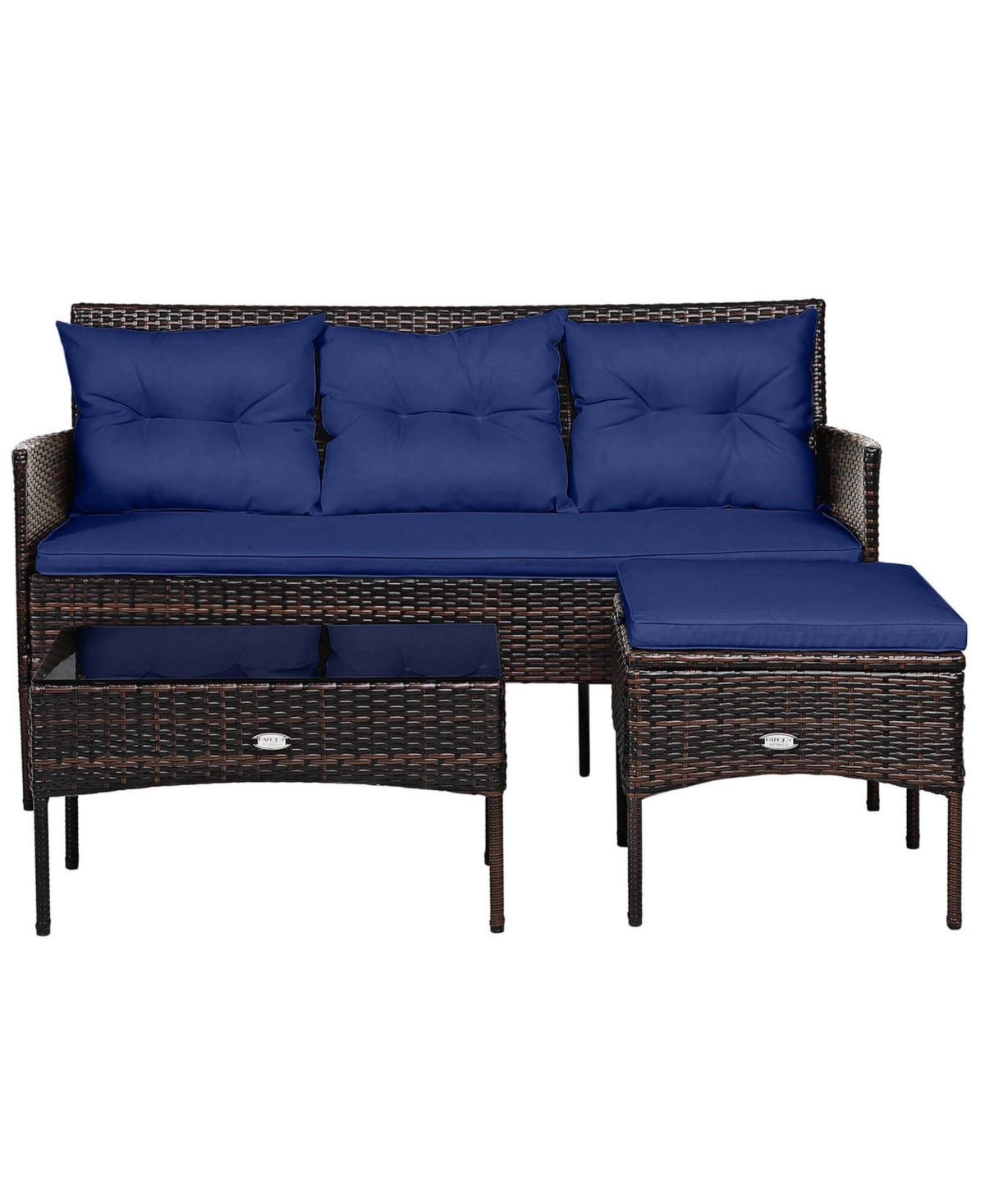 Click here for Costway 3PCS Patio Rattan Furniture Set 3-Seat Sof... prices