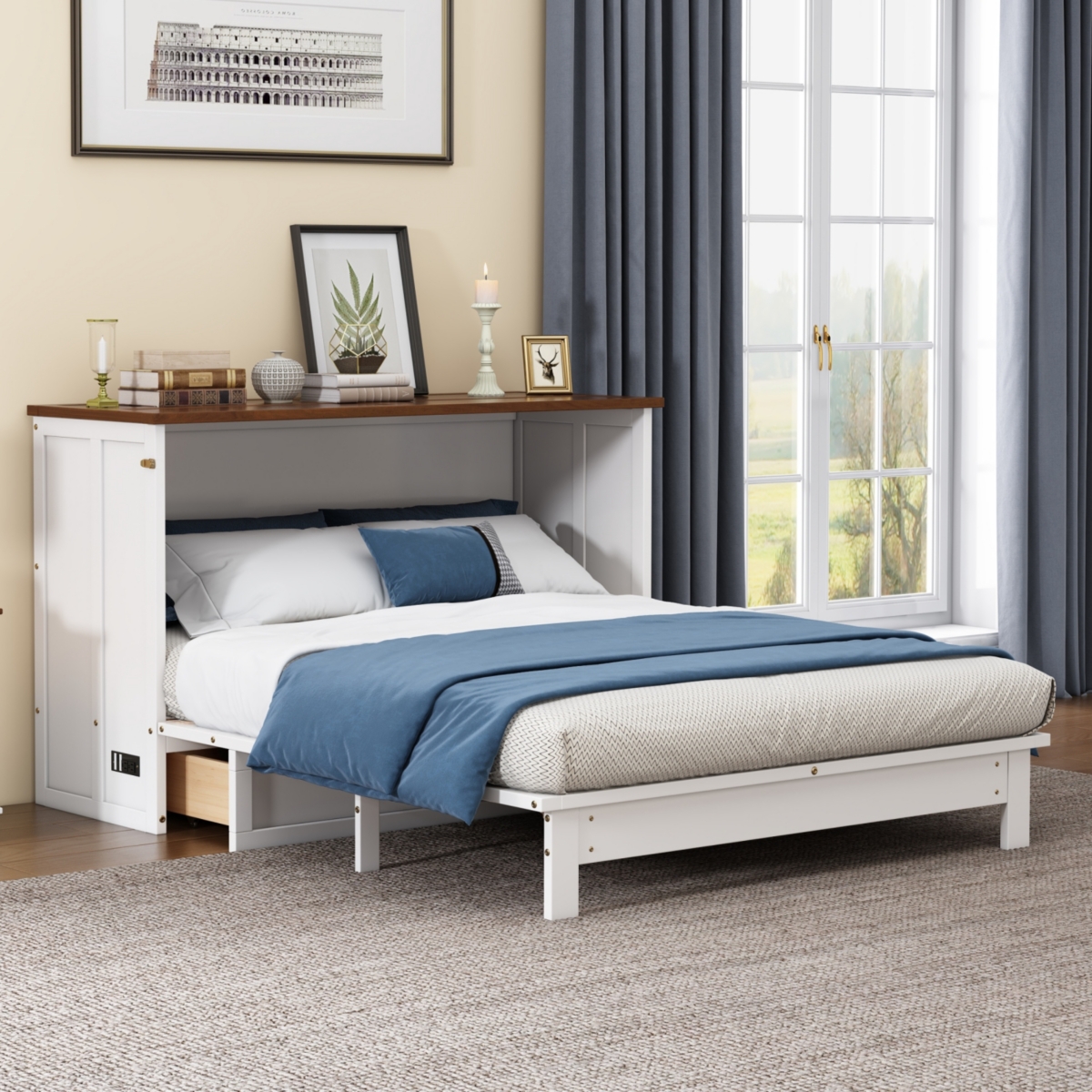 Click here for Streamdale Furniture Queen Size Wood Charging Stat... prices