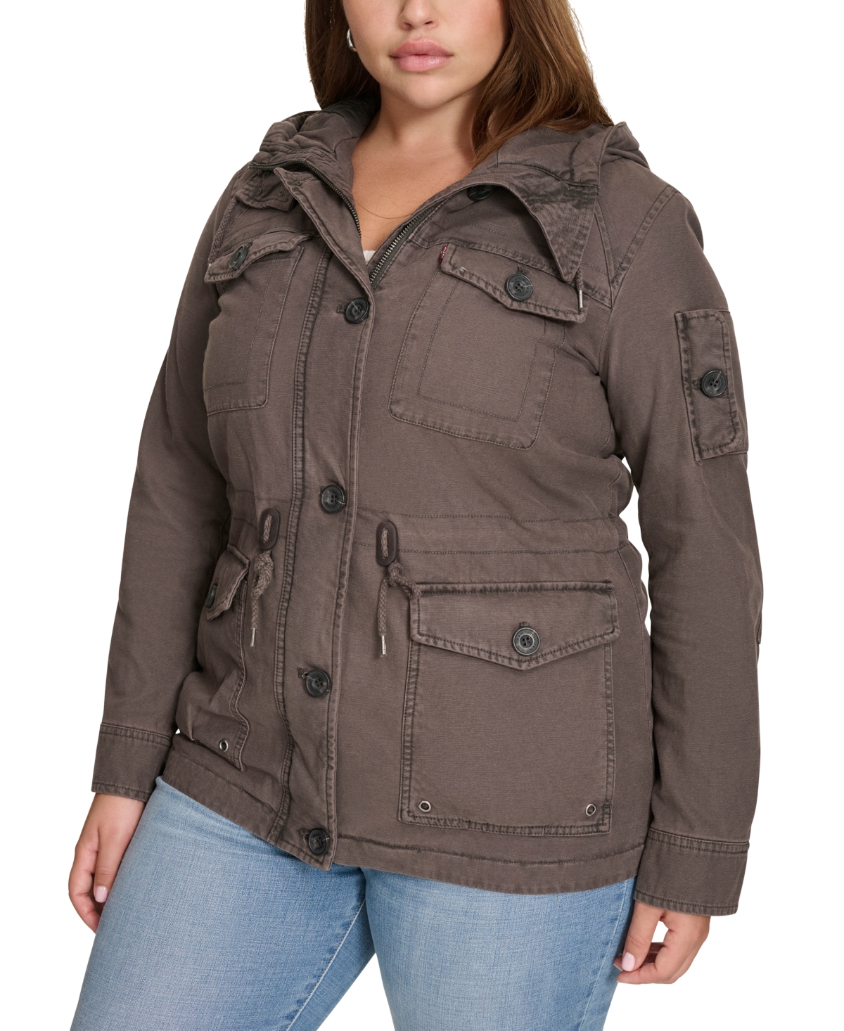 Click here for Levis Trendy Plus Size Cotton Hood Utility Jacket... prices