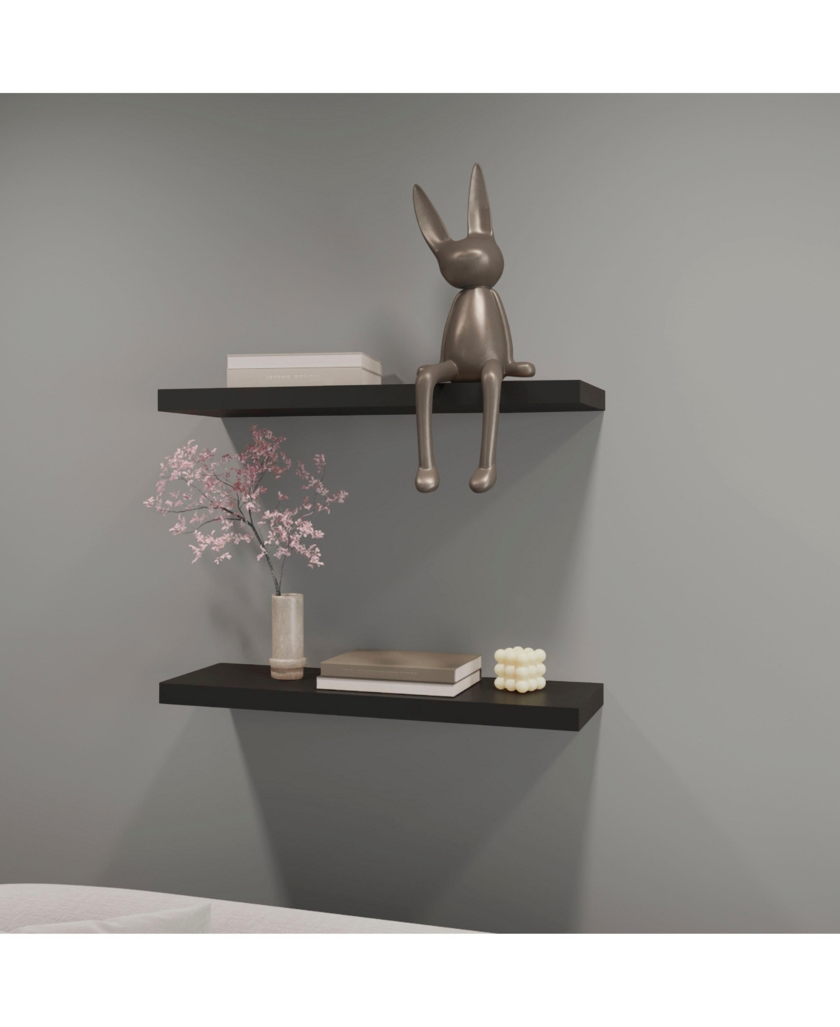 Click here for Fm Furniture Iva Floating Shelf in Melamine x2  Bl... prices