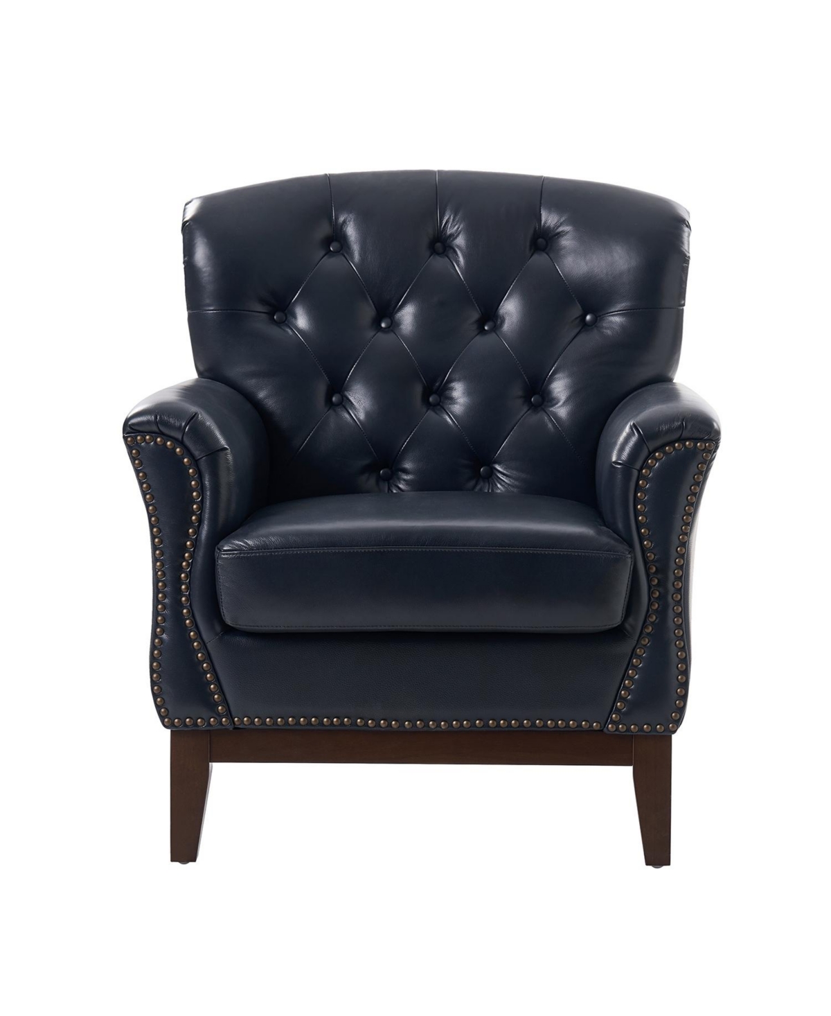 Click here for Hulala Home Eugene Traditional Genuine Leather Cha... prices