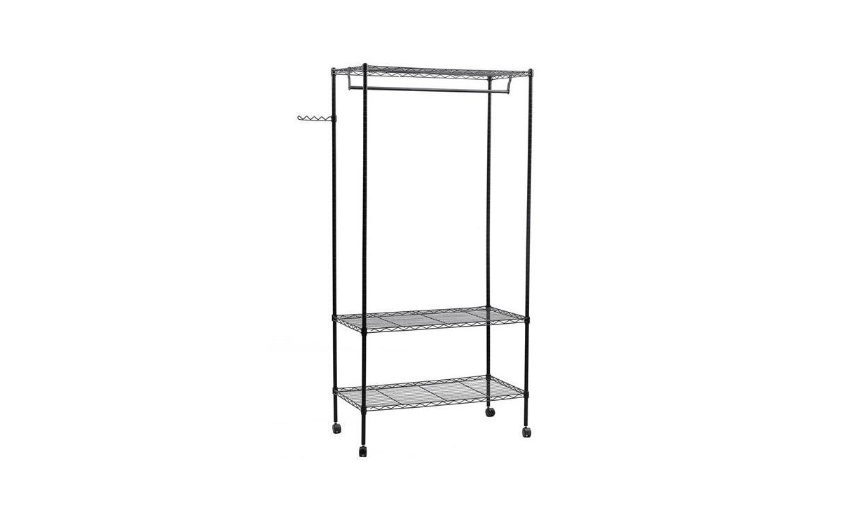 Click here for Slickblue 3-Tier Closet Organizer Metal Garment Ra... prices