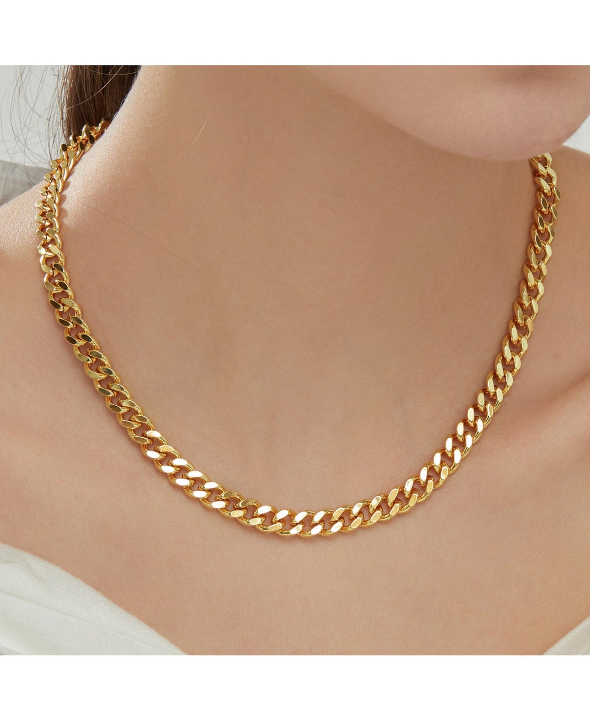 Click here for 18K Gold Plated Lisa Cuban Chain Necklace - Gold -... prices