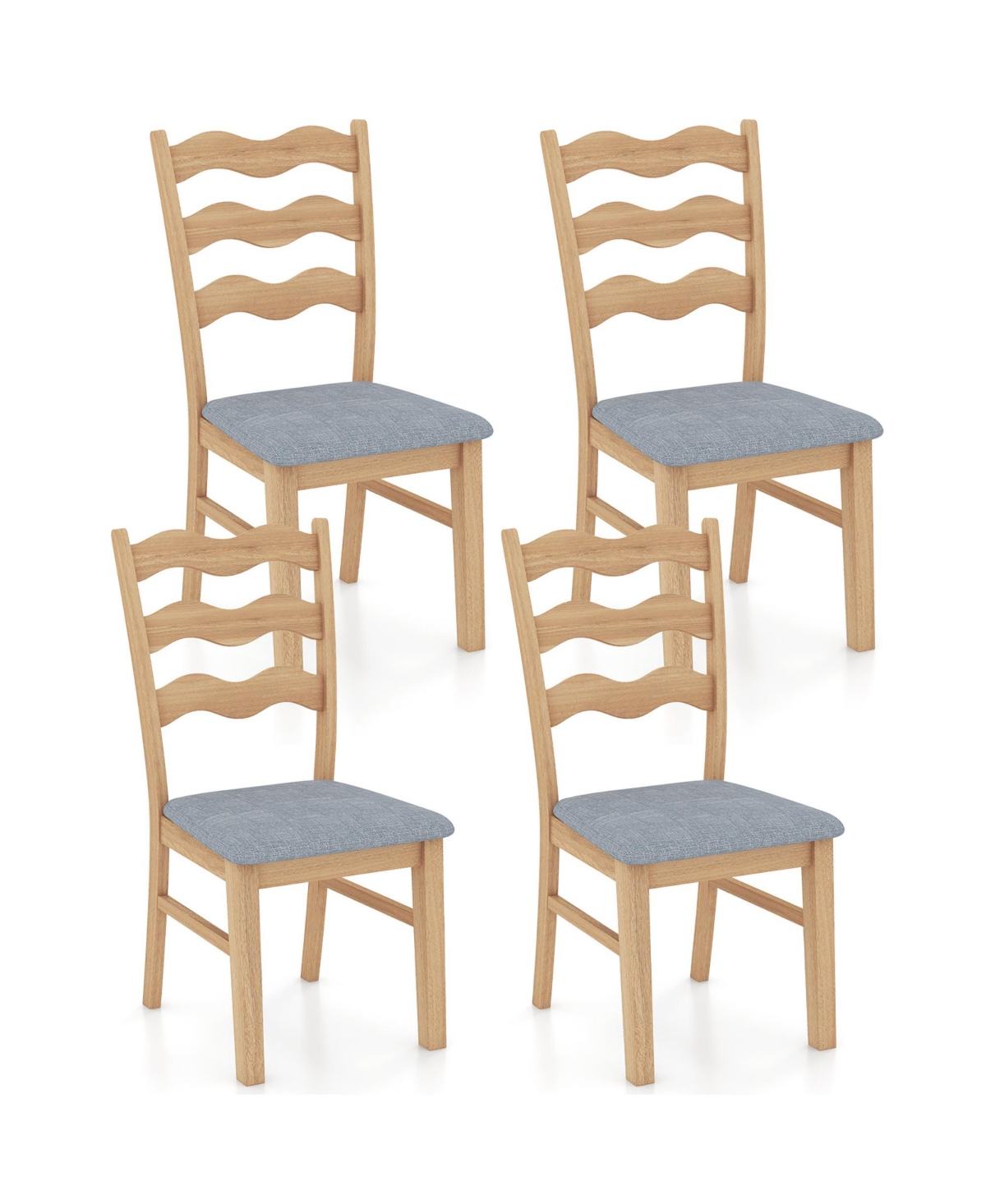 Click here for Gymax Dining Chair Set of 4 w/ Padded Seat Hollowe... prices