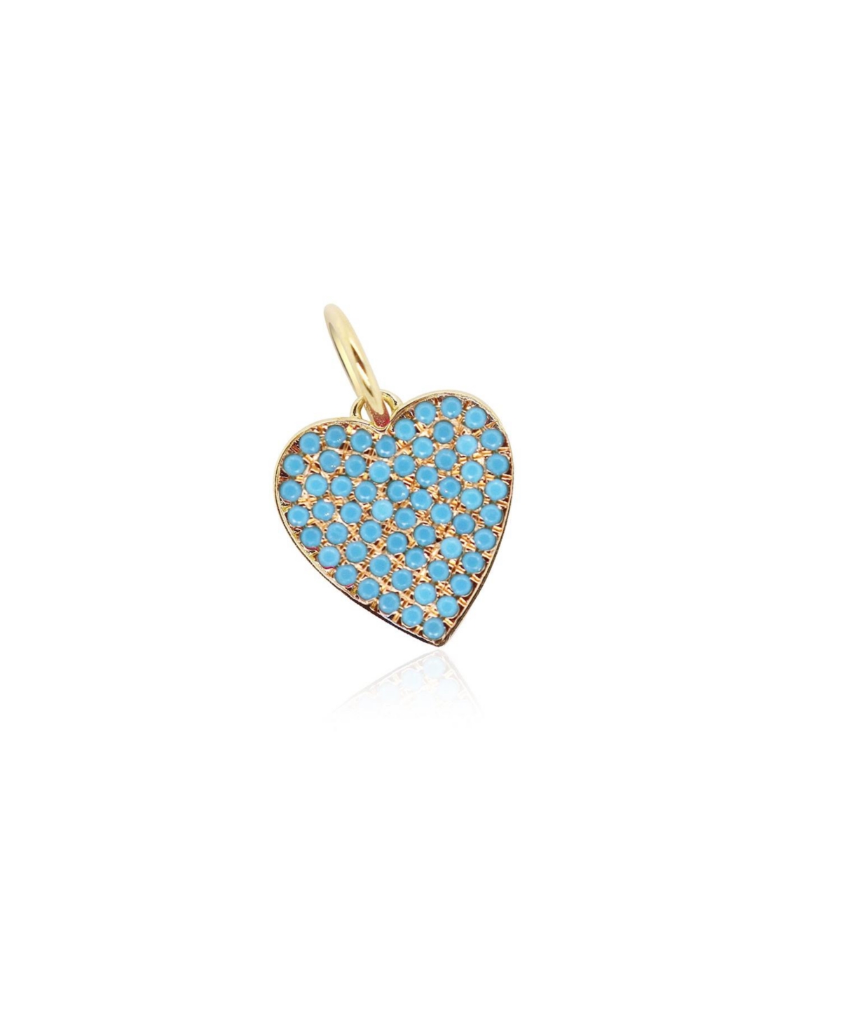 Click here for The Lovery Turquoise Pave Heart Charm 14K Gold - T... prices