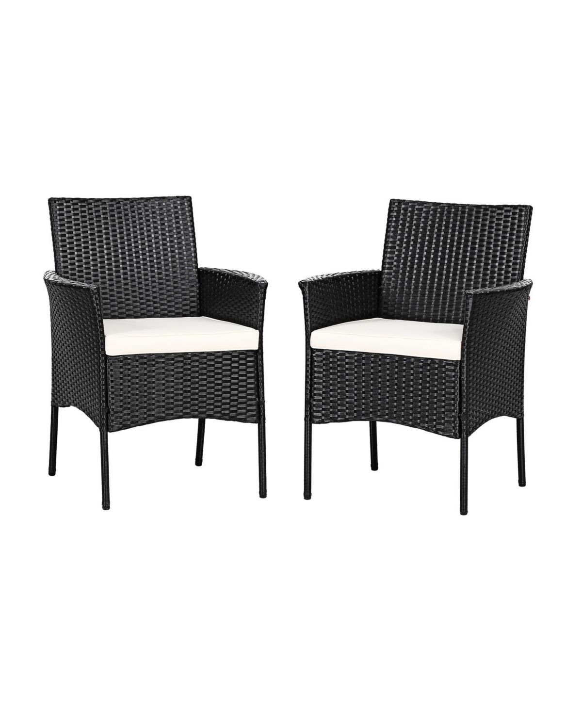 Click here for Sugift 2 Pieces Patio Wicker Chairs with Cozy Seat... prices