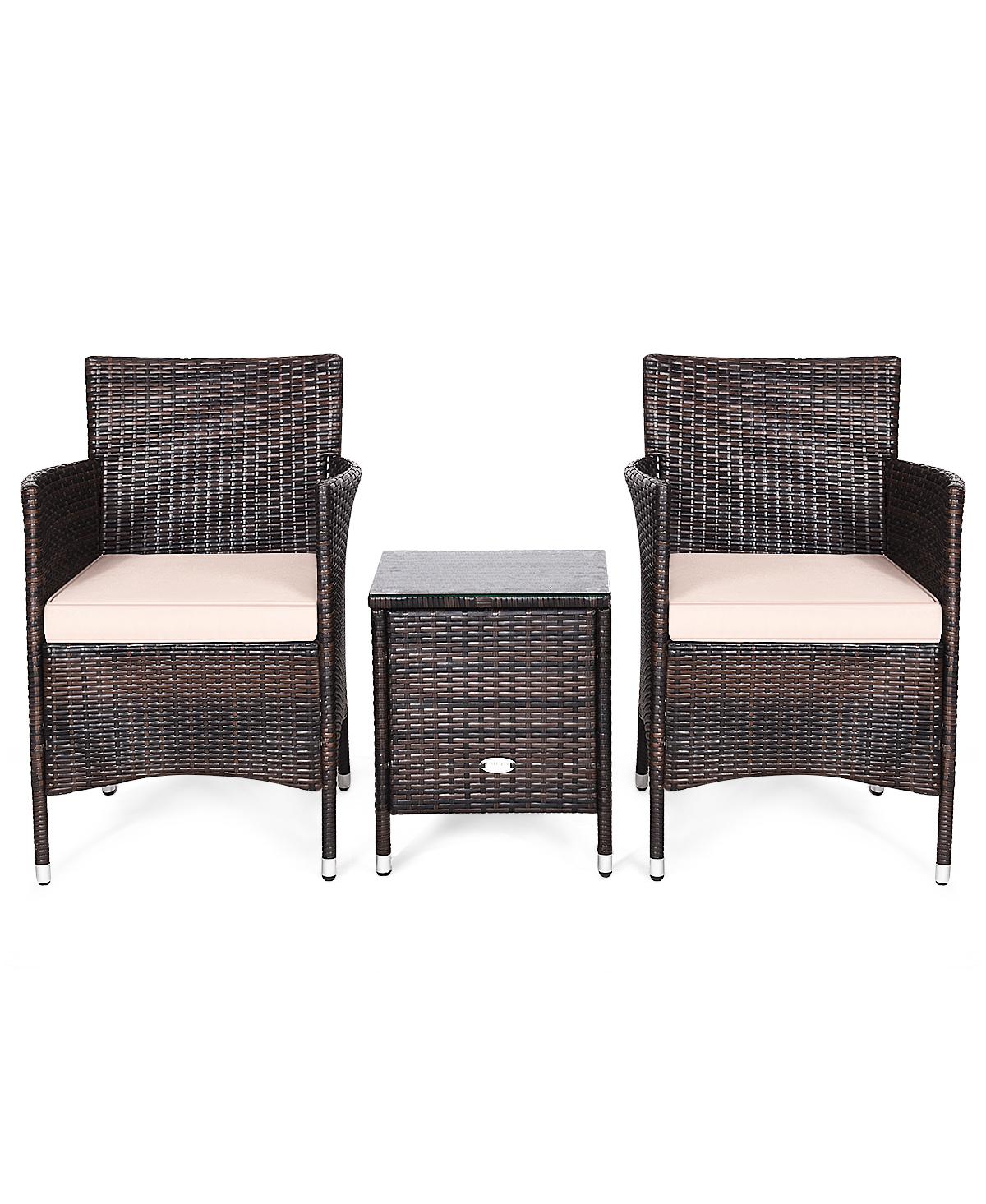 Click here for Sugift 3 Pieces Ergonomic Wicker Patio Conversatio... prices