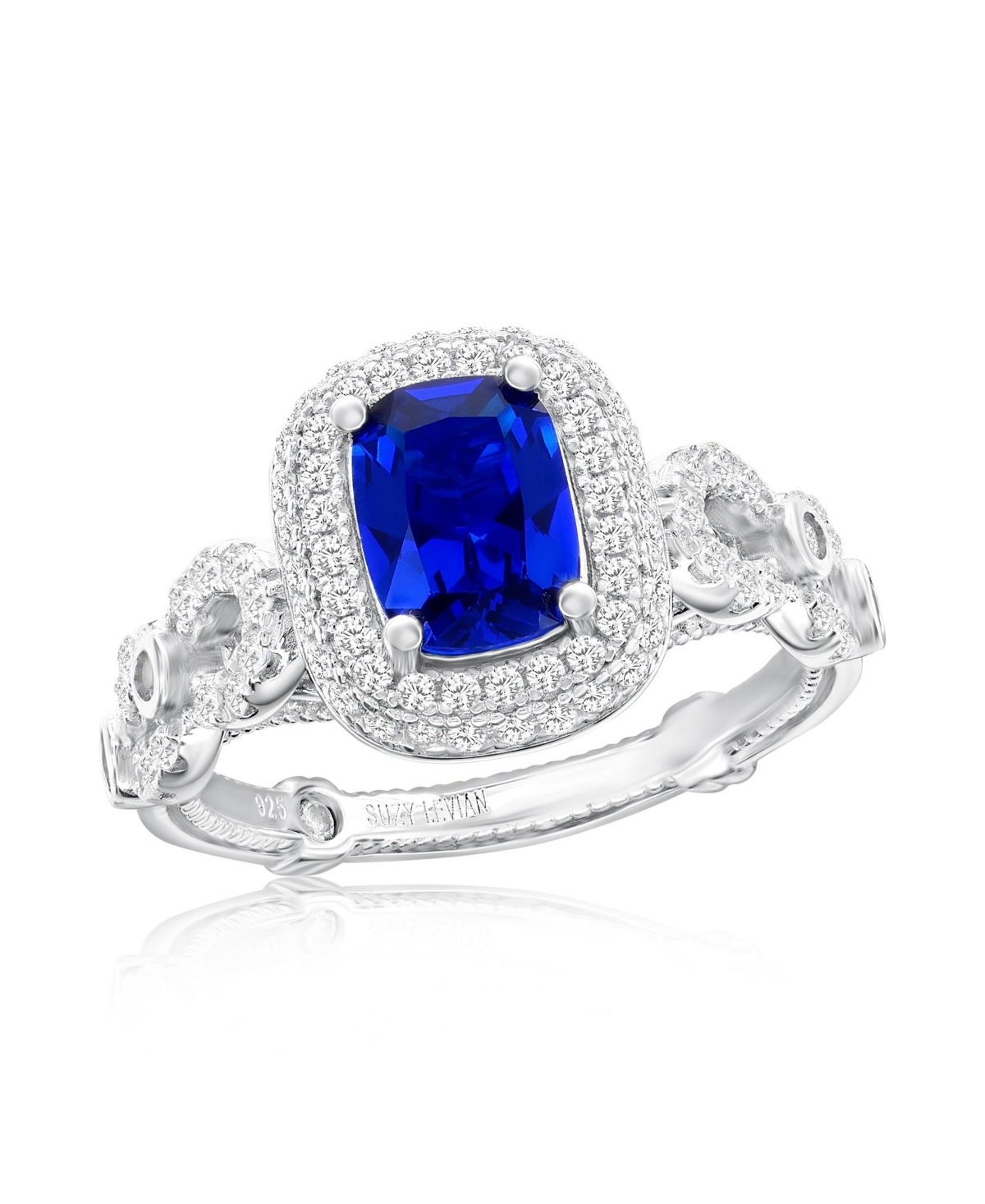 Click here for Suzy Levian Sterling Silver Blue and White Cubic Z... prices