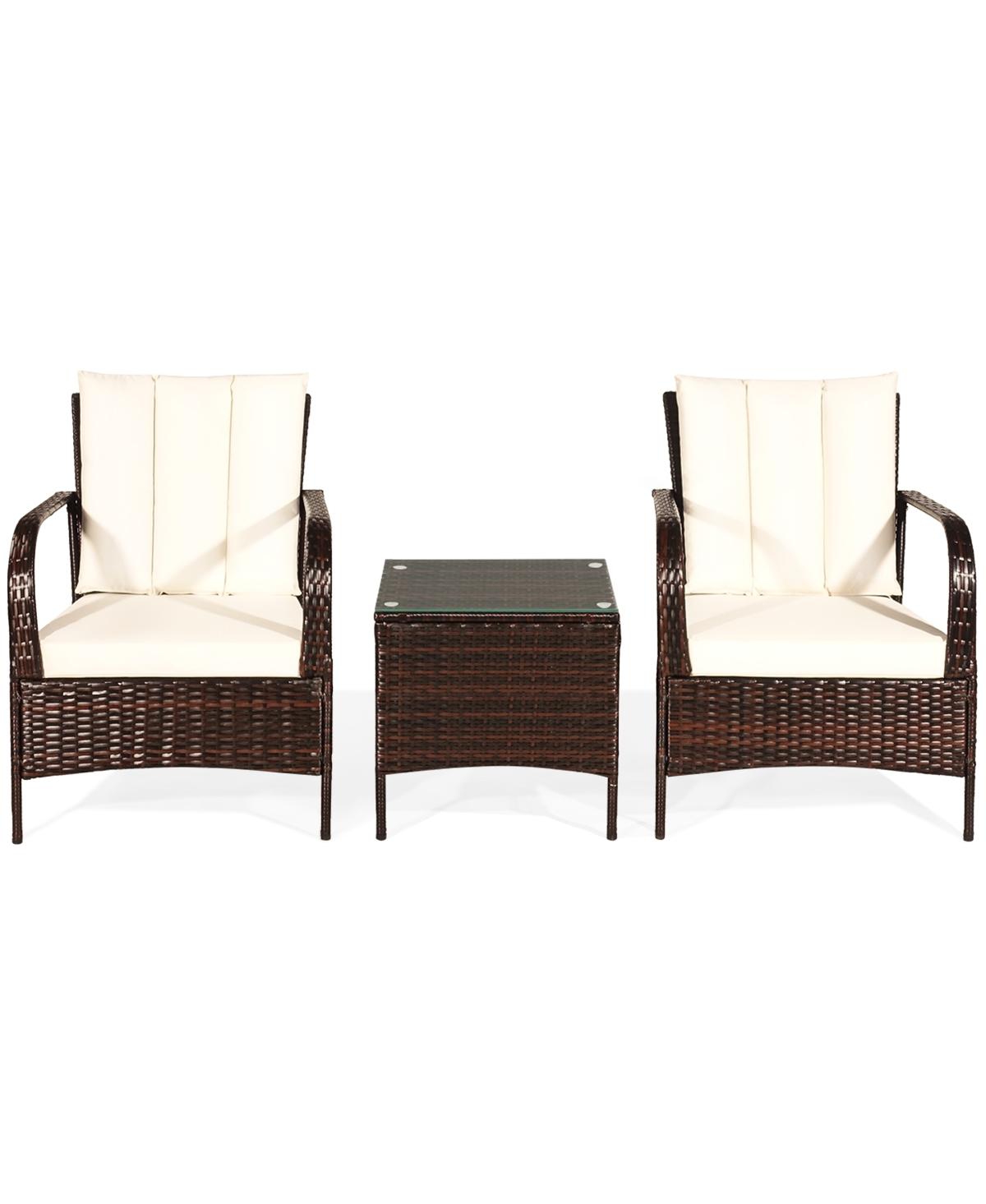 Click here for Sugift 3 Pieces Patio Rattan Conversation Set with... prices