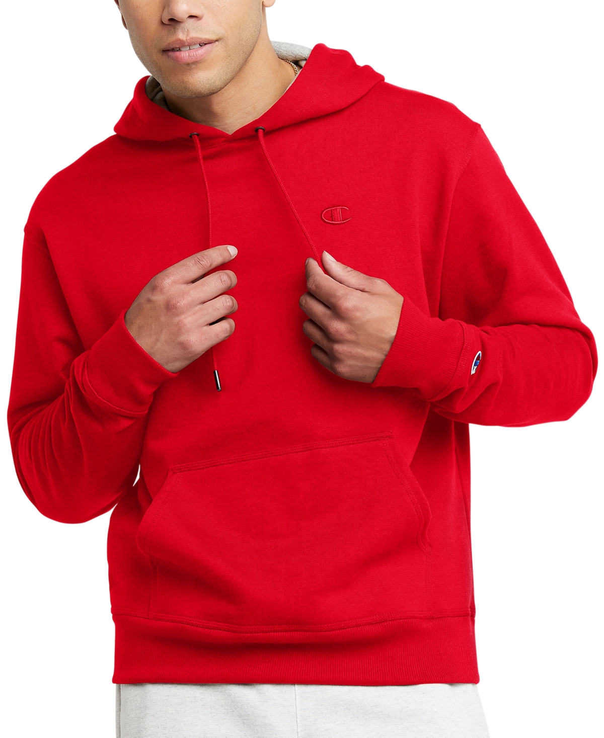 Click here for Champion Mens Powerblend Fleece Hoodie - Team Red prices