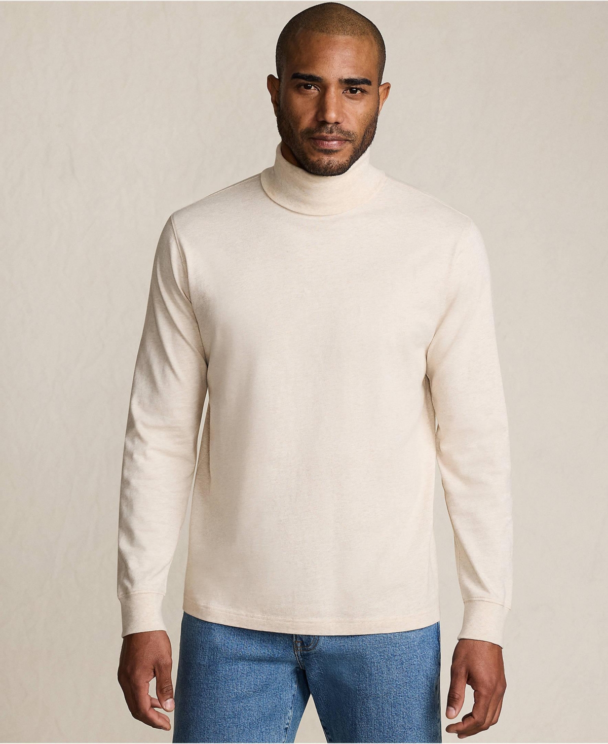 Click here for Lands End Mens Super-t Turtleneck - Flax heather prices
