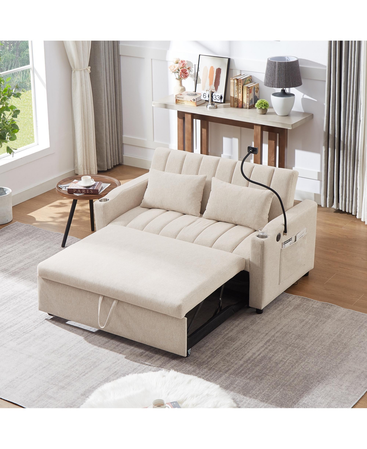 Click here for Streamdale Convertible Sofa Bed Loveseat with Usb... prices