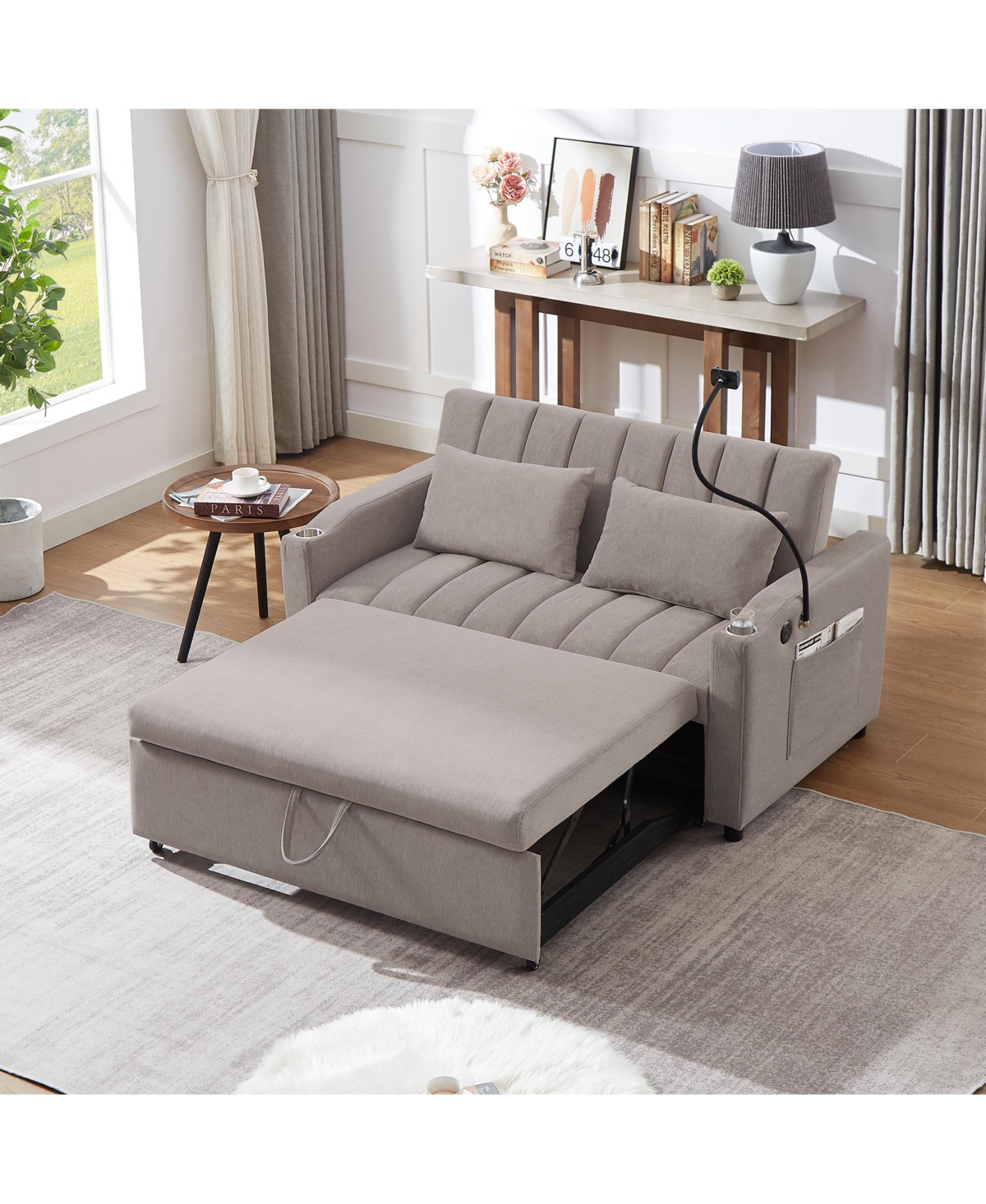 Click here for Streamdale Convertible Sofa Bed Loveseat with Usb... prices