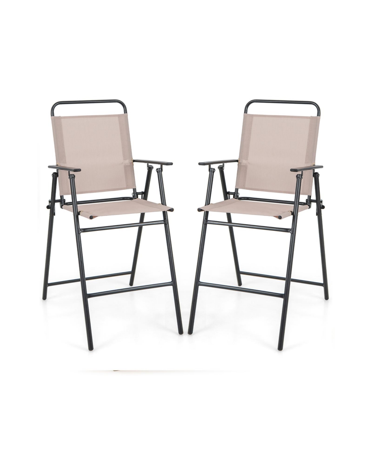 Click here for Sugift Set of 2 Patio Folding Bar-Height Chairs wi... prices