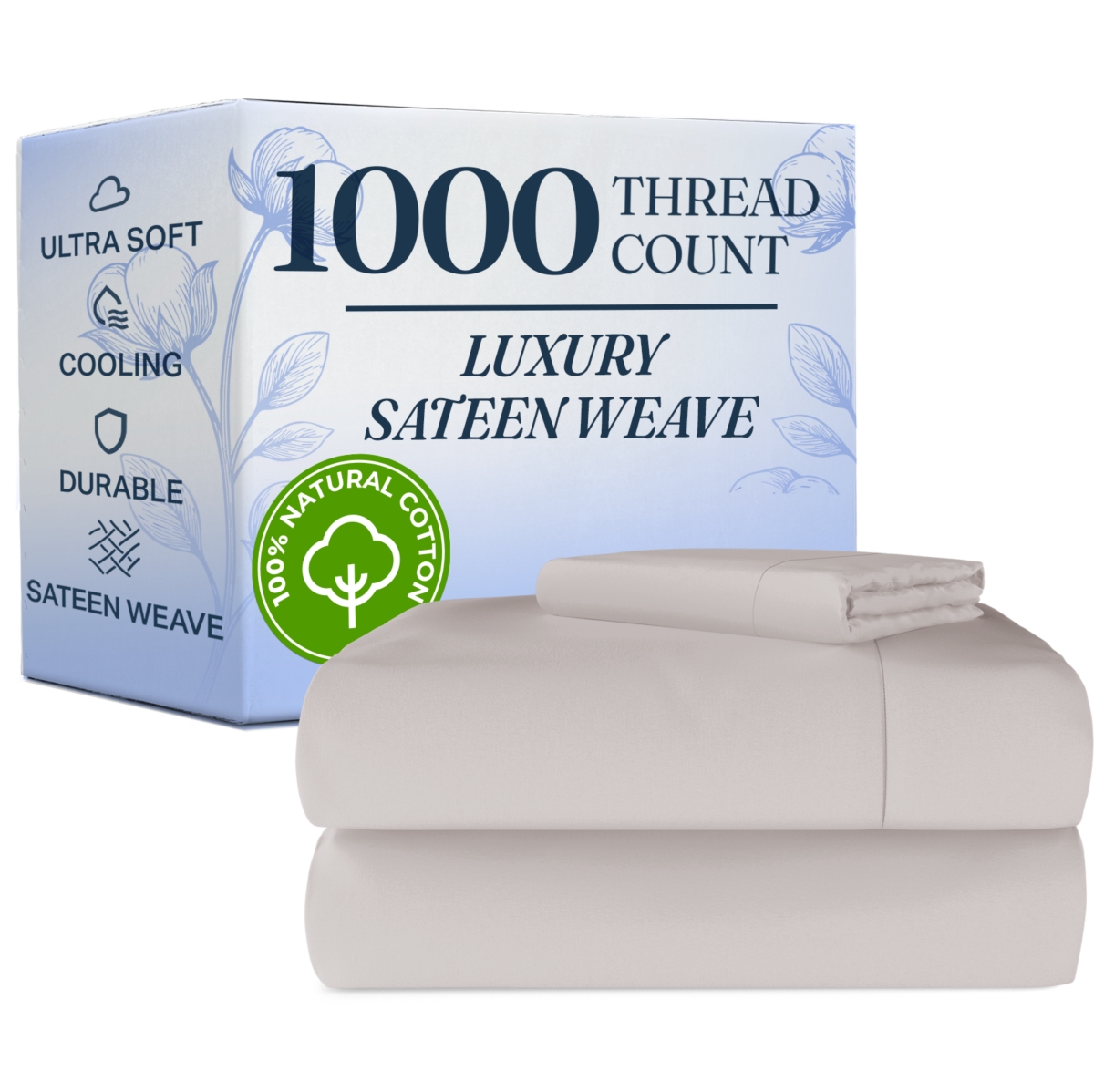Click here for 4 Piece Sheet Set 100 Cotton 1000 Thread Count - Q... prices
