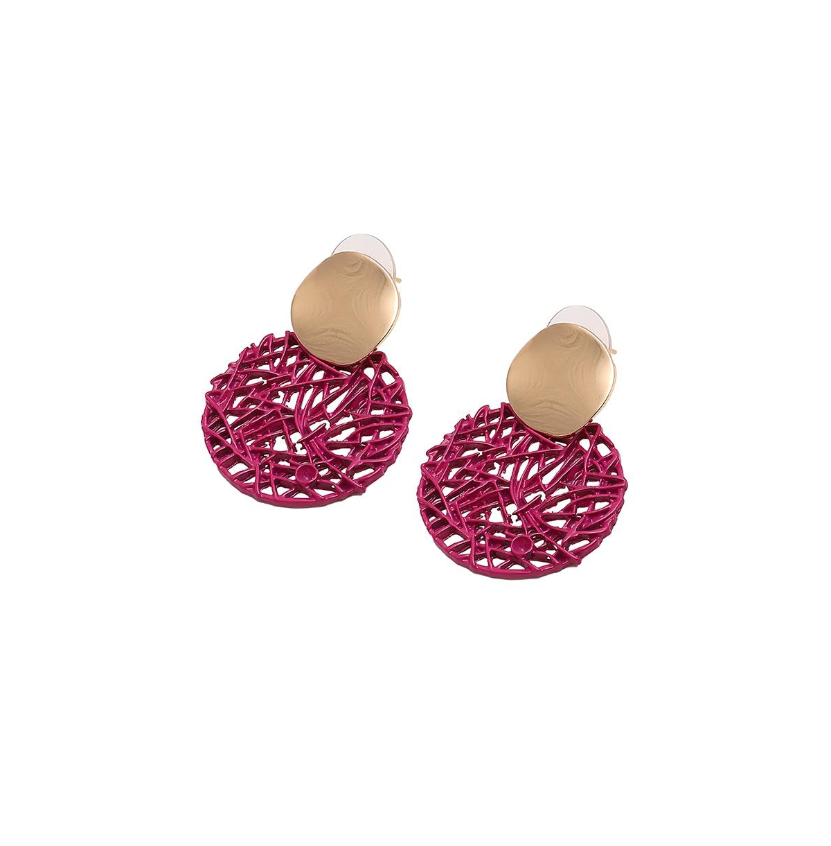Click here for Sohi Womens Strokes Drop Earrings - Red prices