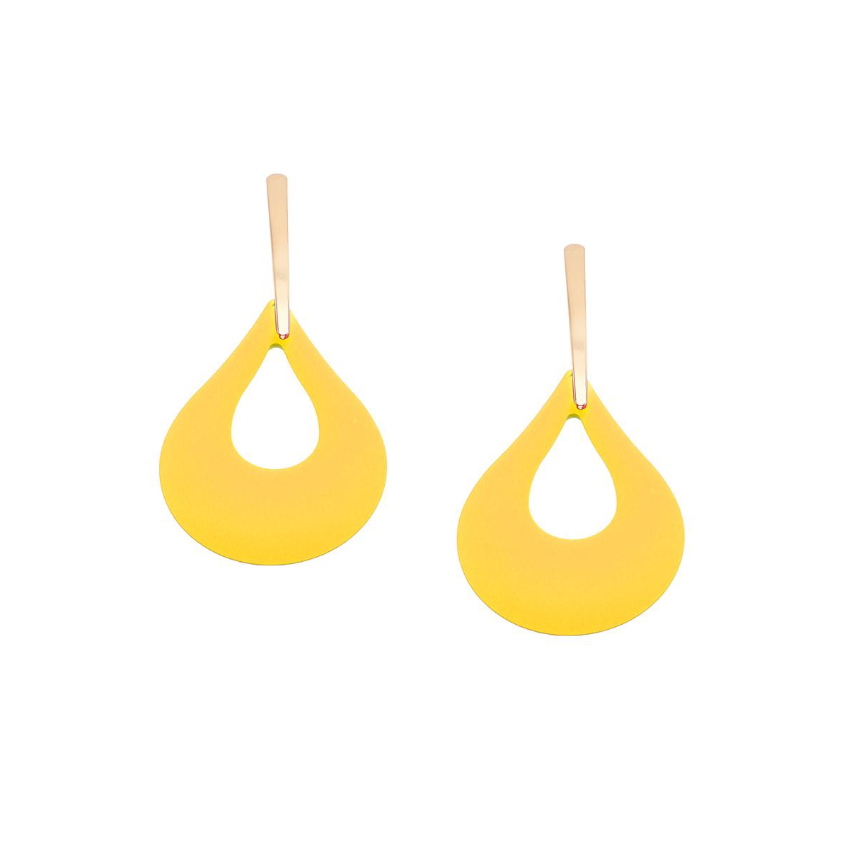 Click here for Sohi Womens Block Drop Earrings - Yellow prices