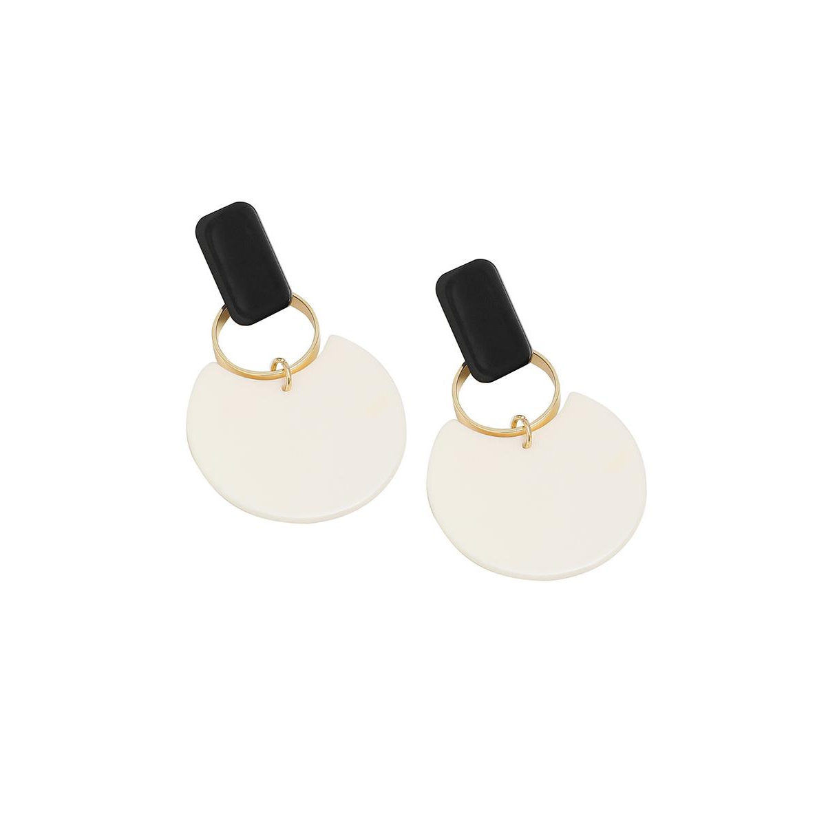 Click here for Sohi Womens Block Drop Earrings - White prices