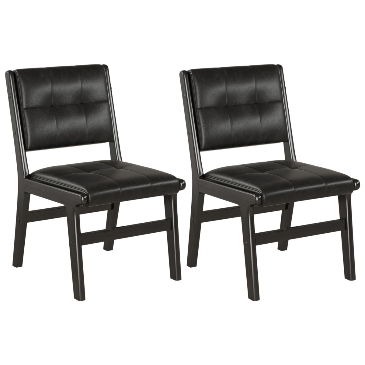 Click here for Streamdale Pu Dining Chair Set with Wooden Legs (2... prices