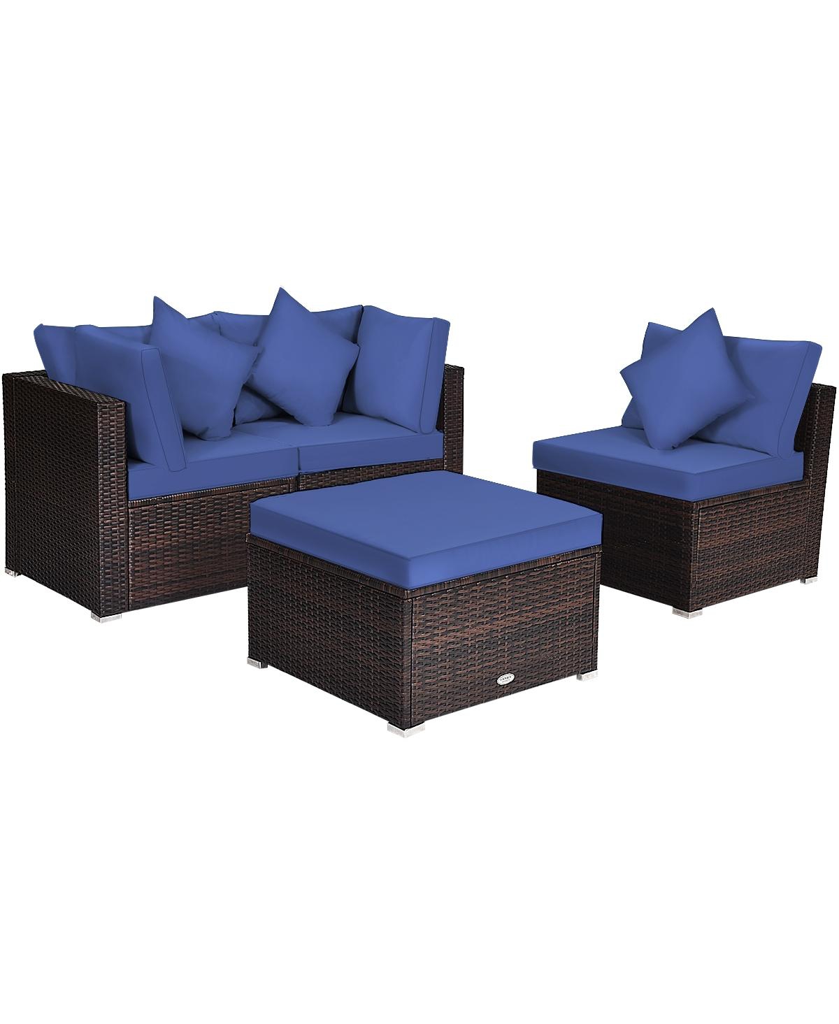 Click here for Sugift 4 Pieces Ottoman Garden Patio Rattan Wicker... prices