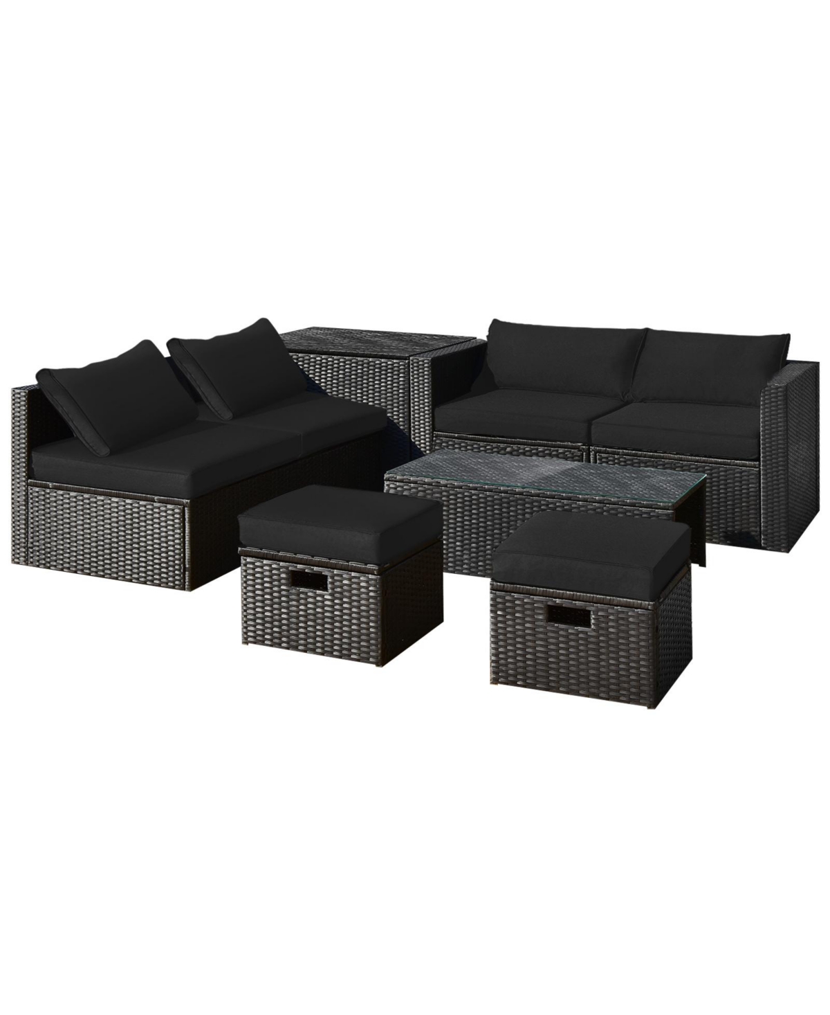 Click here for Sugift 8 Pieces Patio Rattan Storage Table Furnitu... prices