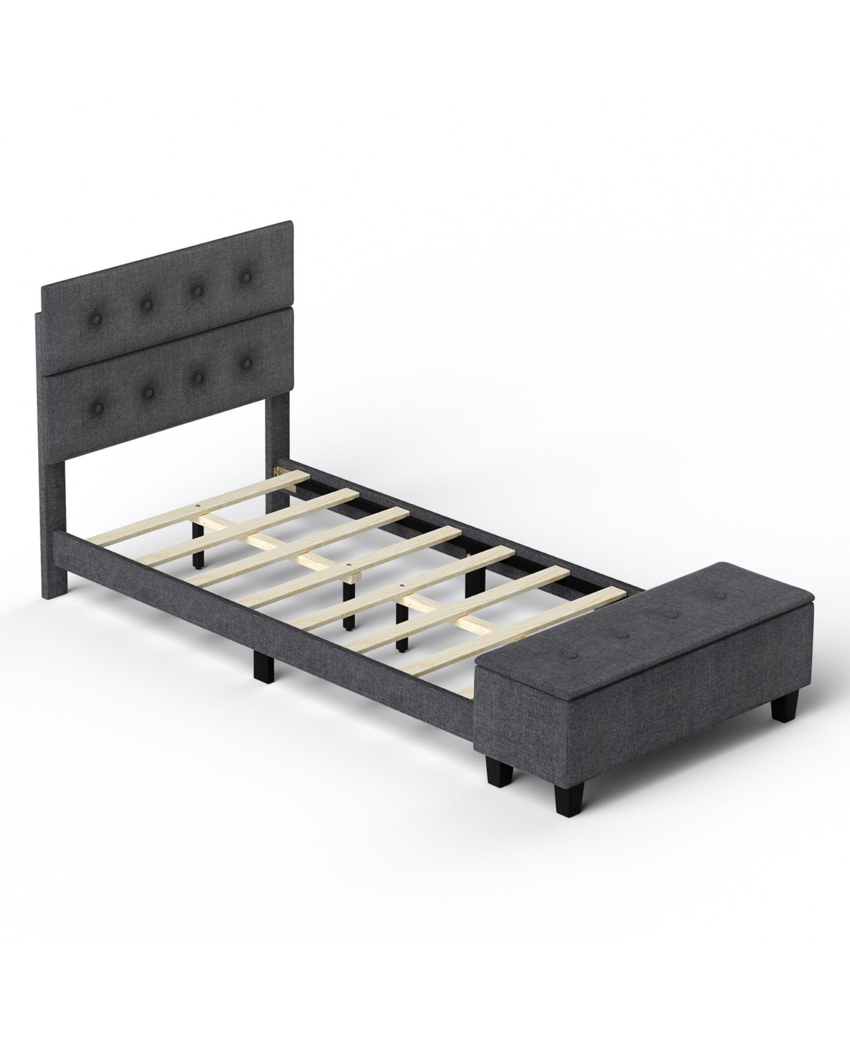 Click here for Sugift Twin Upholstered Bed Frame with Ottoman Sto... prices