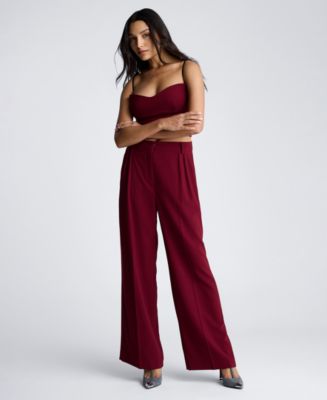 Kenneth Cole Bustier Camisole & High-Rise Wide-Leg Pants - Macy's