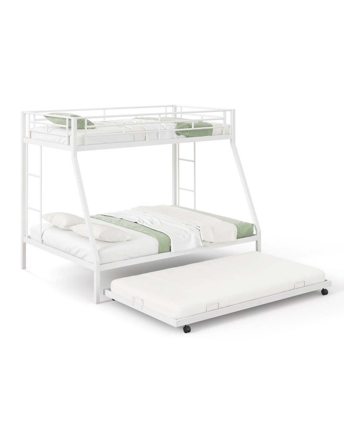 Click here for Sugift Twin Over Full Bunk Bed Frame with Trundle... prices