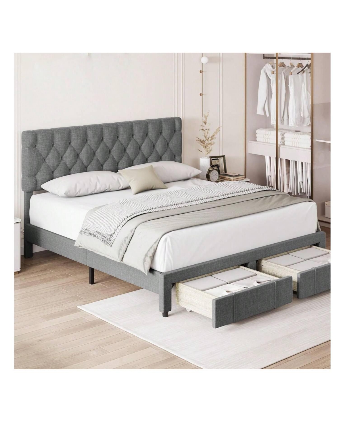 Click here for gaomon Full Bed Frame Upholstered Platform Bed Fra... prices