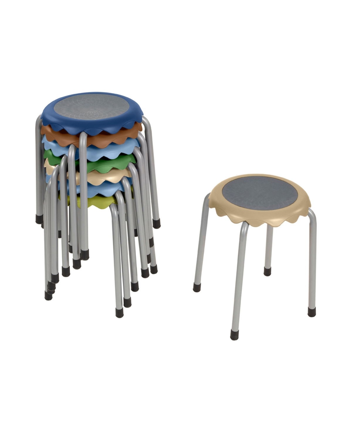 Click here for ECR4Kids Daisy Stackable Stool Set  Earthtone  8-P... prices