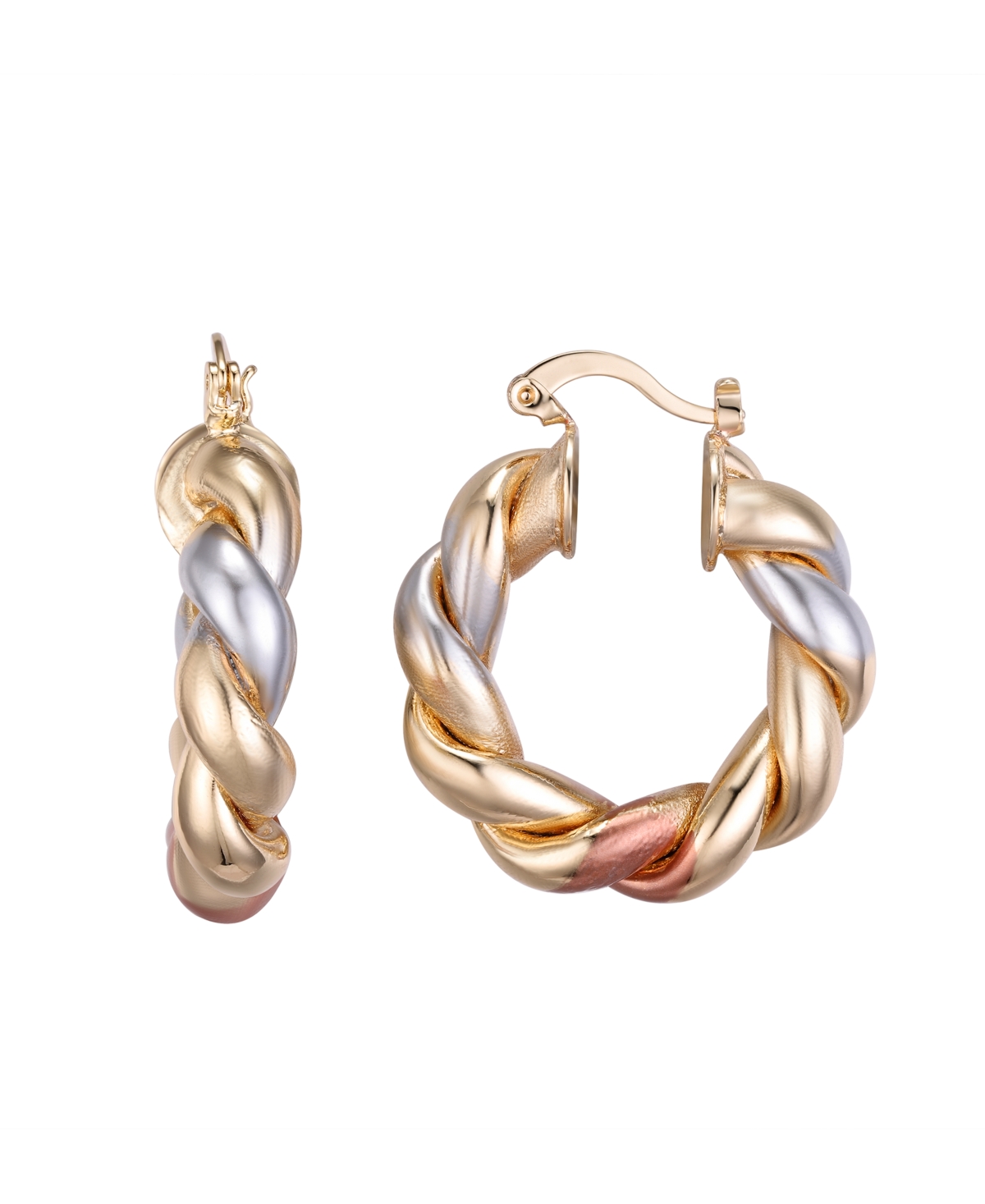 Click here for Macys Triple Color Hoop Earrings - Gold prices