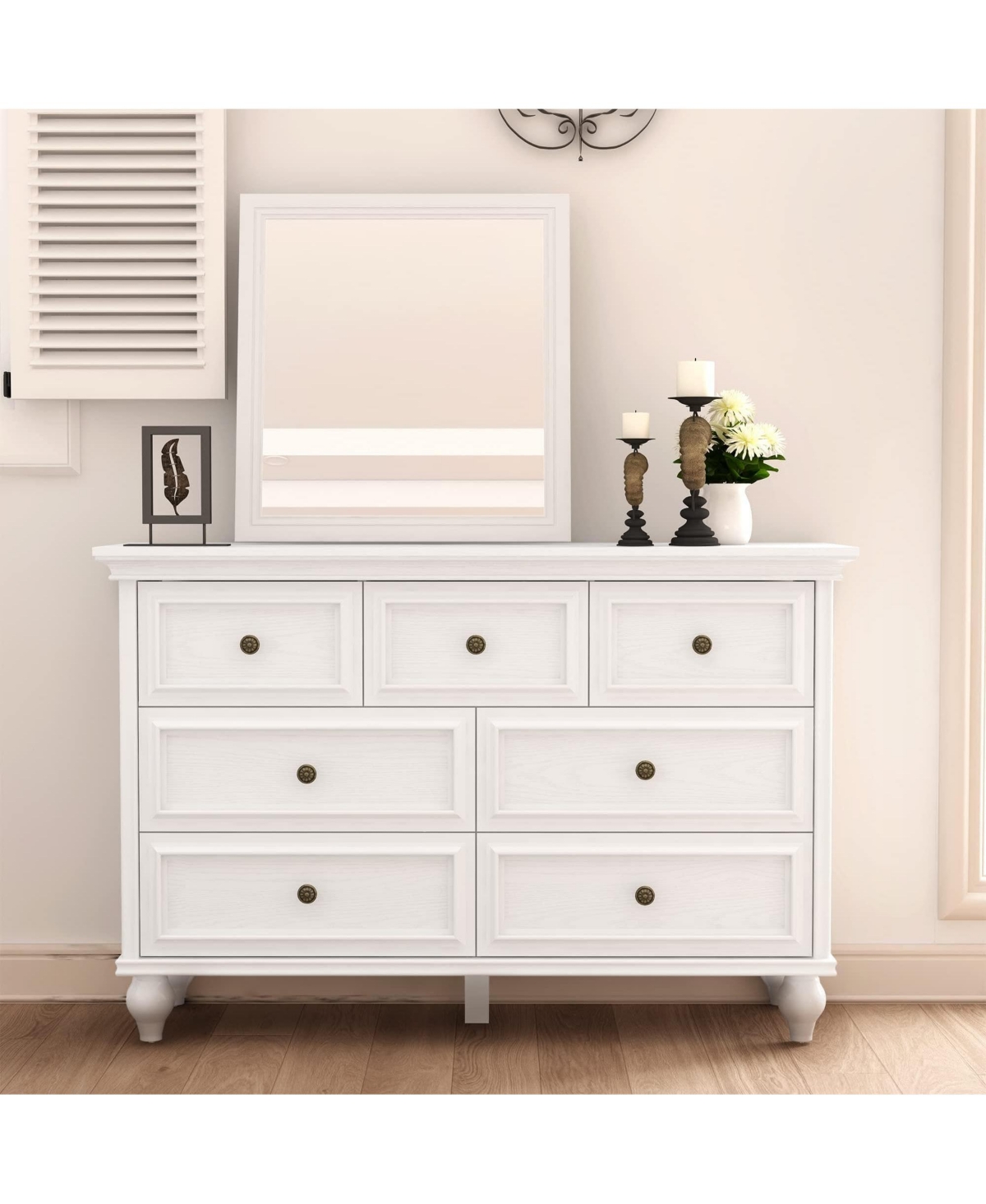 Click here for gaomon 7-Drawer Vintage Dresser with Metal Handles... prices